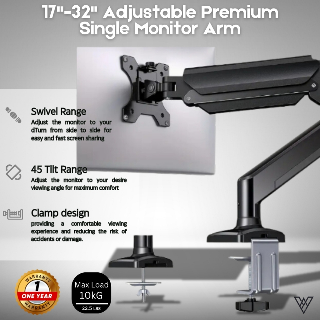Upgraded Single Arm for Monitor Up to 9.98KG Weight Capacity, Height ...