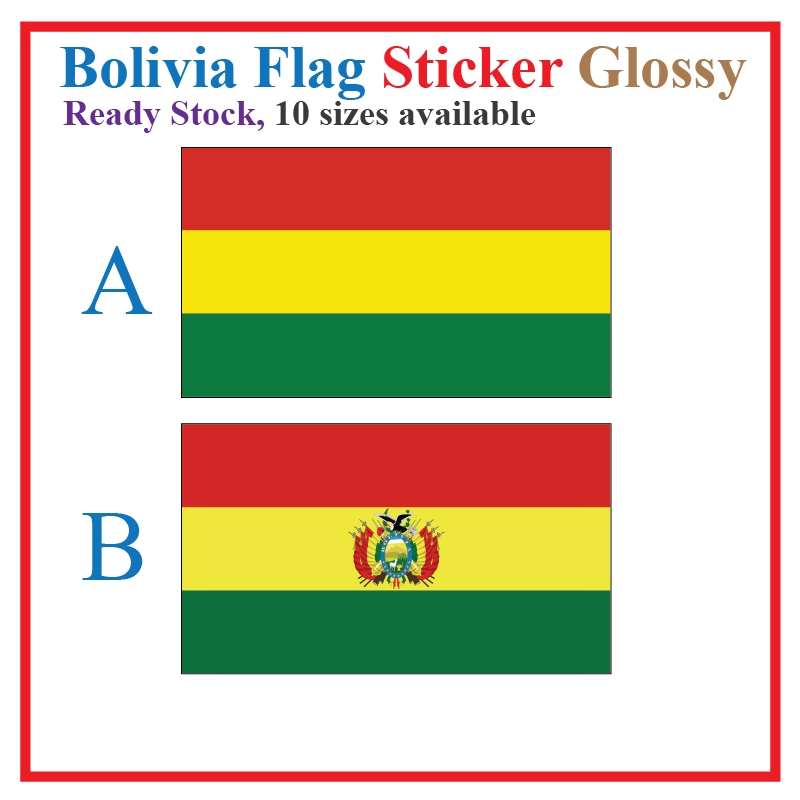 Bolivia Flag Sticker Rectangle Postcard / Stiker Pelekat Poskad Bendera ...