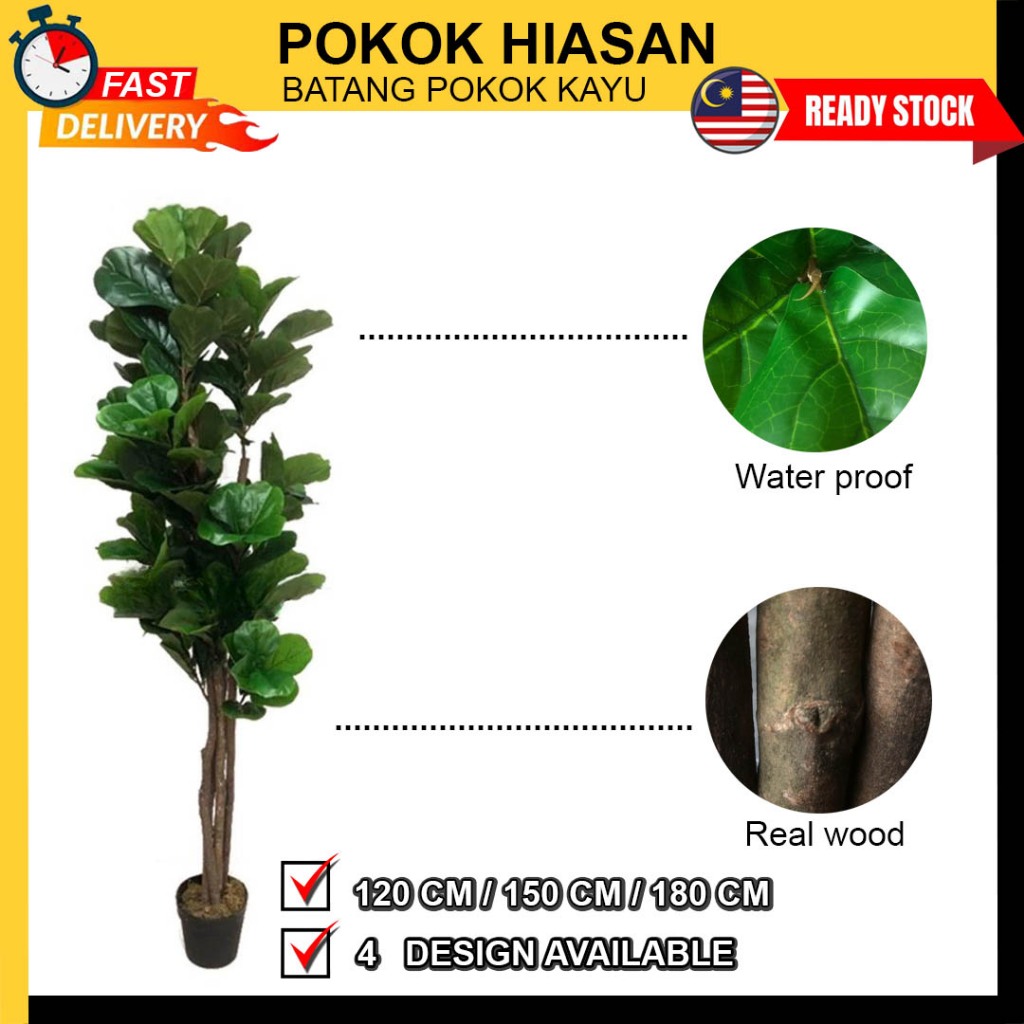 Fiddle Fig (Natural Wood Stem Special Edition) Artificial Plant Pokok ...
