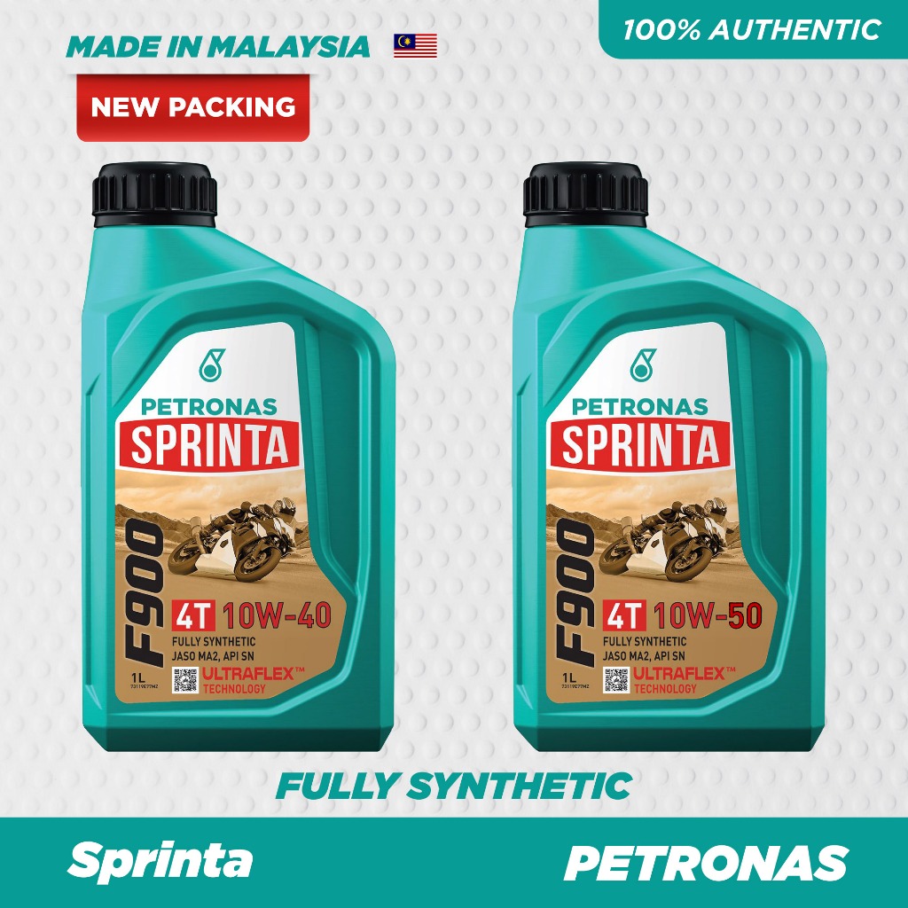 PETRONAS SPRINTA F900 4T 10W40 10W50 Fully Synthetic Engine Oil (1L ...