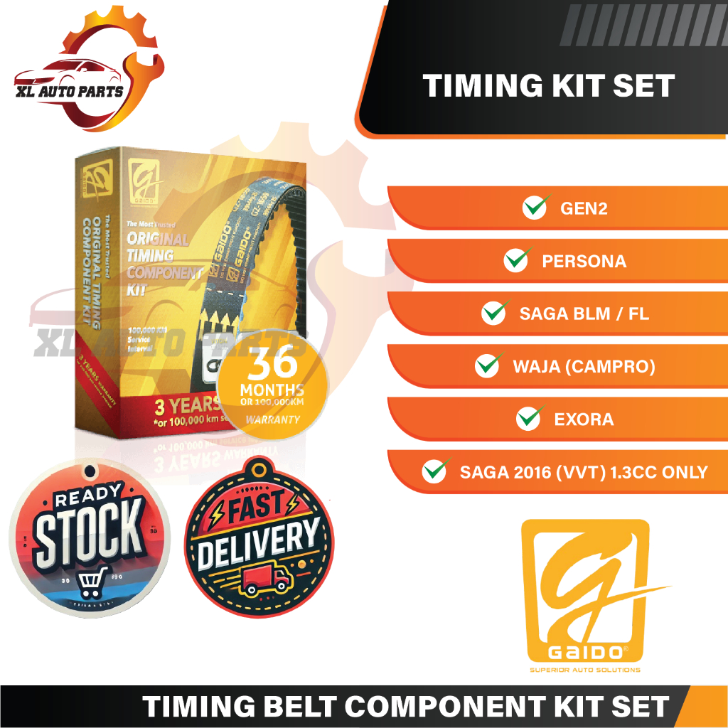 [GAIDO]TIMING BELT COMPONENT KIT SET-PROTON SAGA BLM/FL,GEN2,PERSONA ...