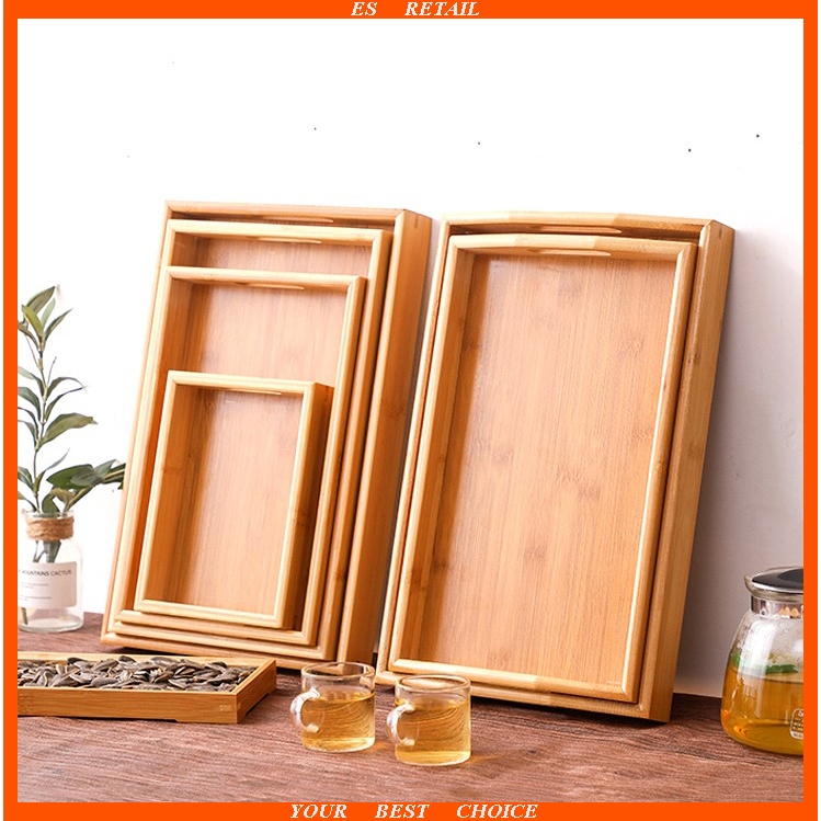 Wooden serving tray with handle Wood tray Bamboo food tray Kitchen tray ...