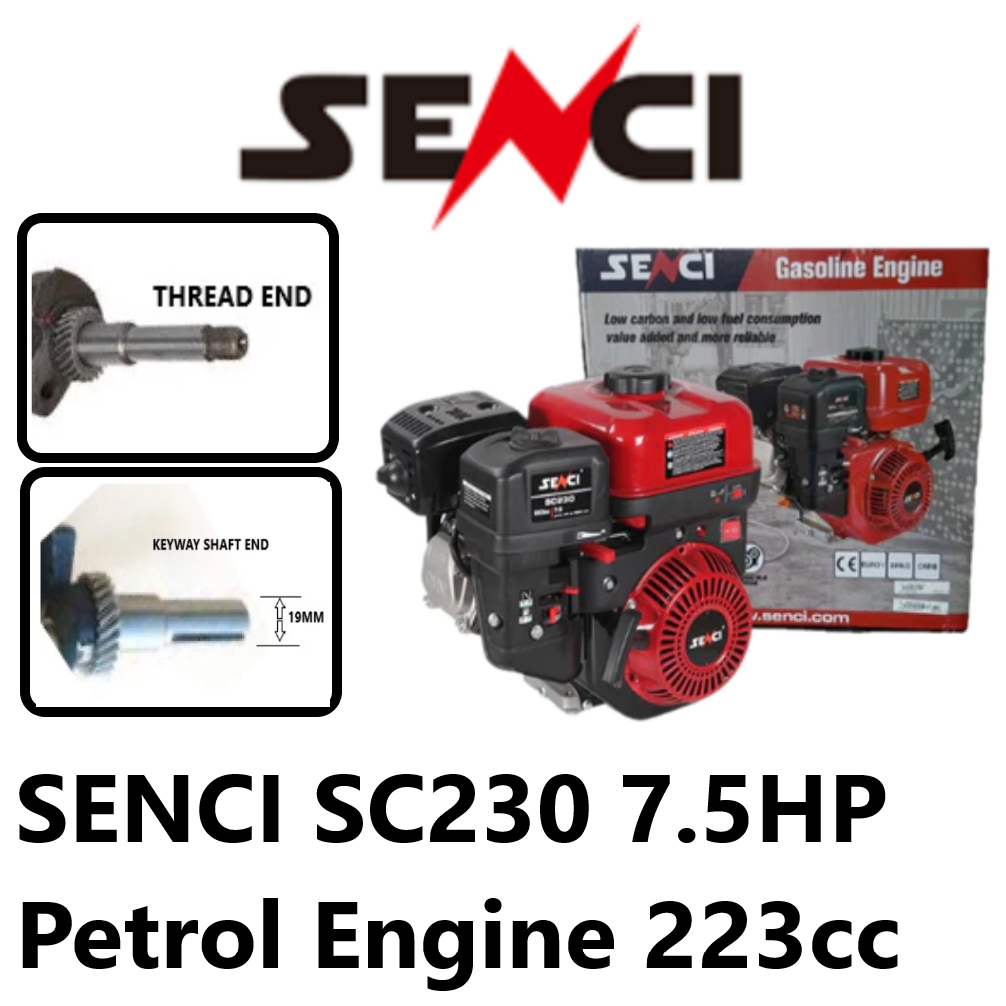 7.5HP PETROL ENGINE SENCI SC-230 GASOLINE ENGINE sc230 223cc | Shopee ...