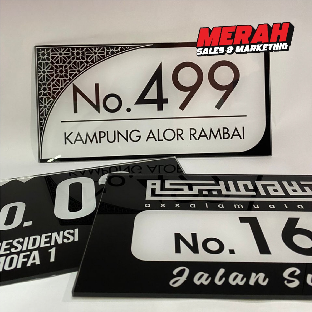 Acrylic alamat rumah / door plate / simple plate | Shopee Malaysia