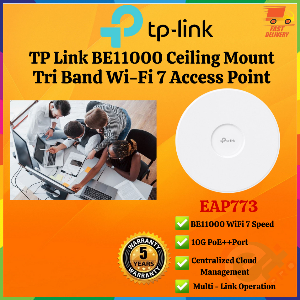 TP LINK OMADA BE11000 CEILING MOUNT TRI-BAND WIFI - 7 ACCESS POINT ...