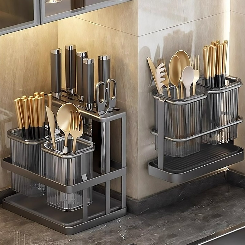 Kitchen Rack Cutlery Chopstick Drainer Holder Rak Pisau Rak Dapur ...
