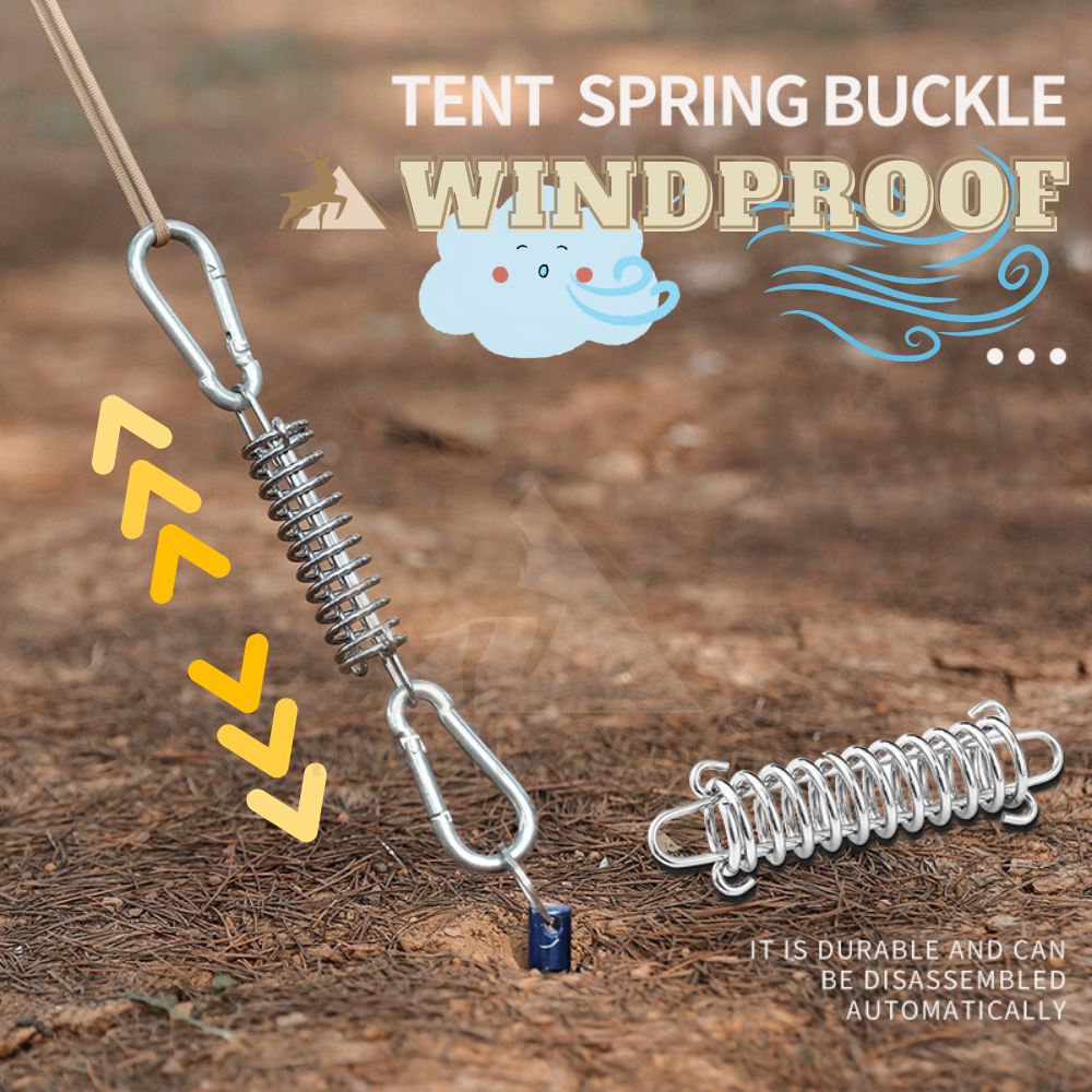 Windproof Rope Spring Tensioner Buckle Awning Tent Flysheet Stainless ...