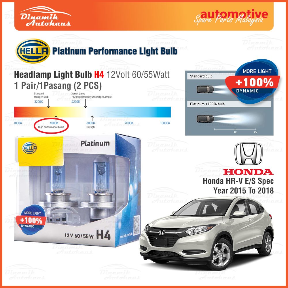 Honda HRV E S Spec Year 2015 To 2018 Car Headlamp Light Bulb 1 Pair ...