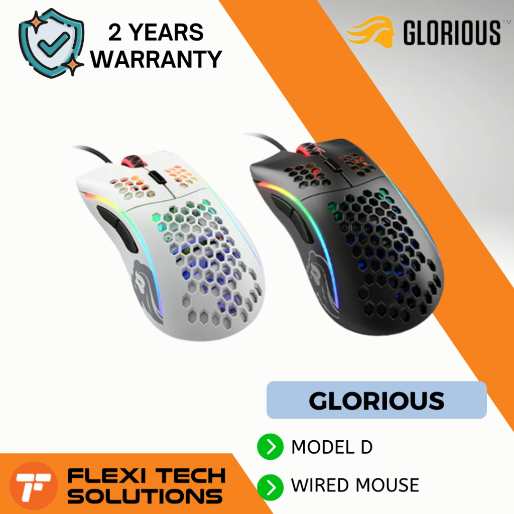 Flexi Tech GLORIOUS MODEL D Wired Mouse - Matte Black / Matte White ...