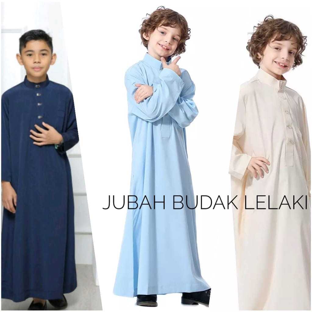 Jubah Budak Berkolar Lelaki Boys Jubah Cotton Eksklusif Jubah Imam Baju ...