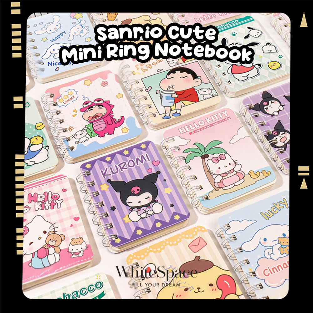 Whitespace Cute Sanrio Mini Ring Notebook Kids Small Book Buku Nota ...