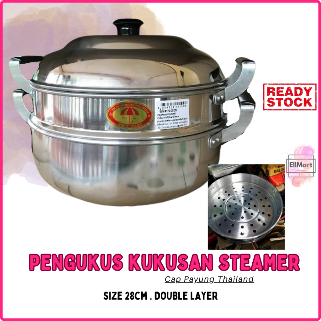 Periuk Kukusan Pengukus Steamer Lubang Halus Kecil Steamer Pot Double ...
