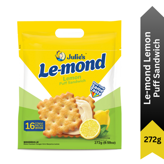 JULIE'S Le-mond Lemon Puff Sandwich Biscuits Biskut Sandwic Krim Perisa ...