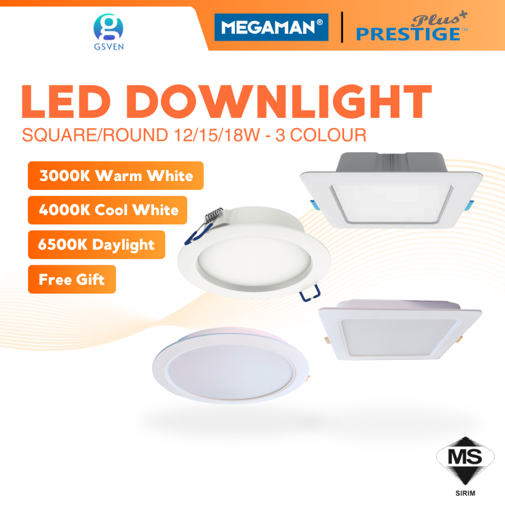 MEGAMAN / PRESTIGE LED Downlight Lampu Siling Lampu syiling Lampu ...