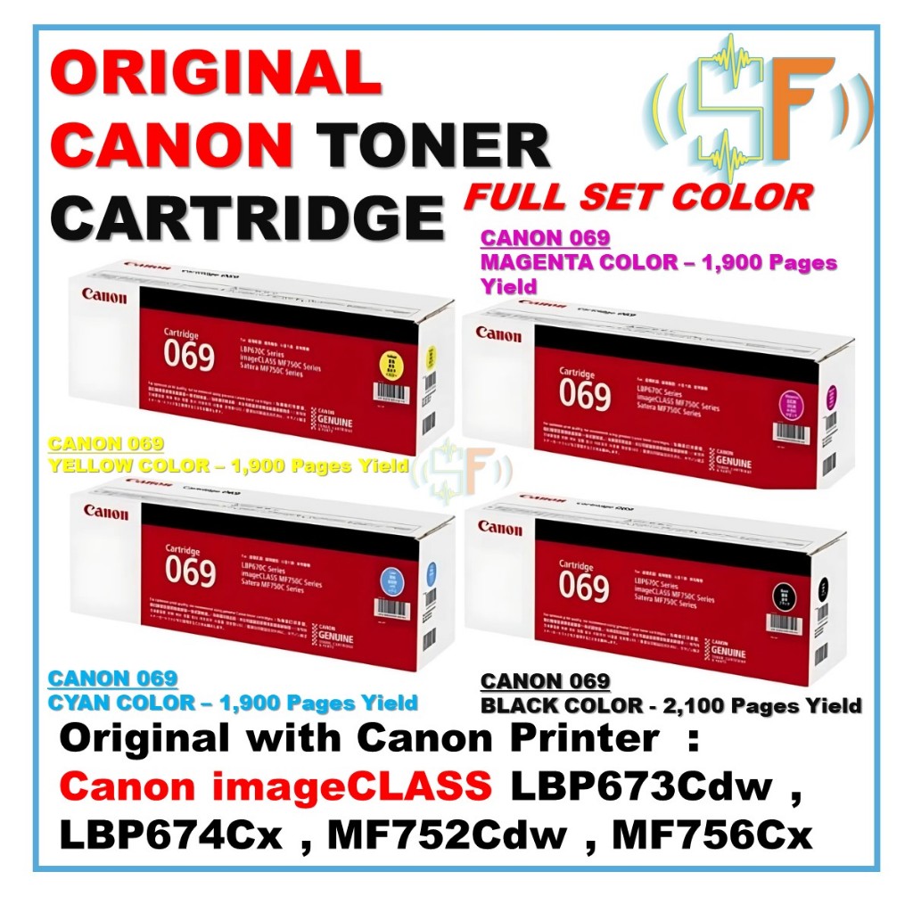 Full Set Color Original Canon 069 CRG 069 CART 069 Toner Cartridge for ...