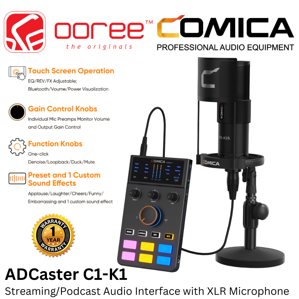 COMICA ADCASTER C1-K1 STREAMING/PODCAST AUDIO KIT AUDIO INTERFACE WITH ...