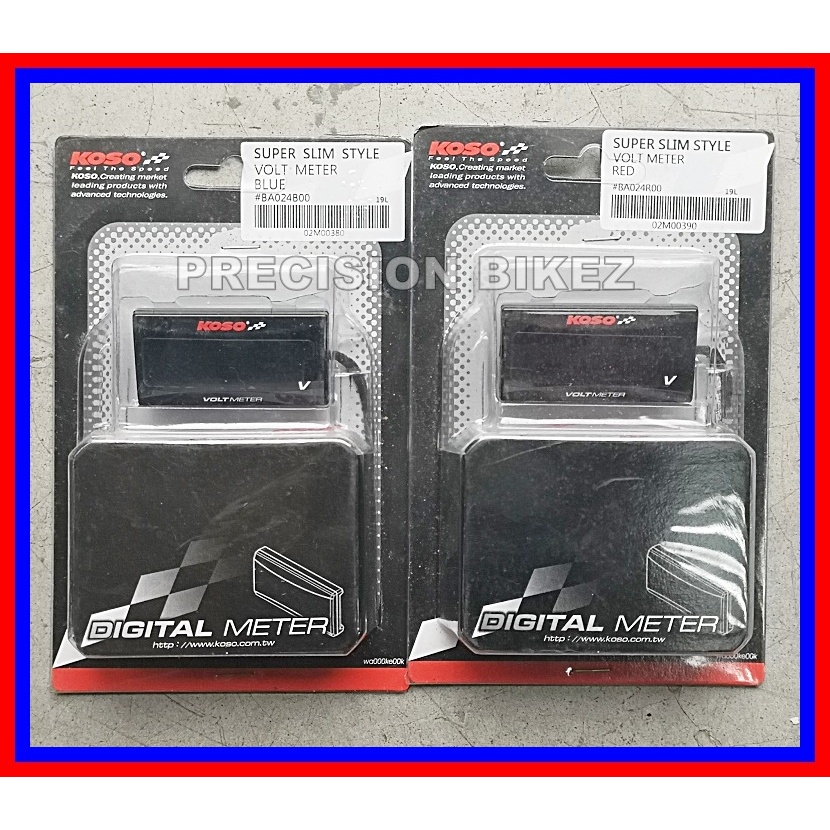 KOSO VOLTMETER SUPER SLIM STYLE RED 100% ORIGINAL VOLT METER UNIVERSAL ...