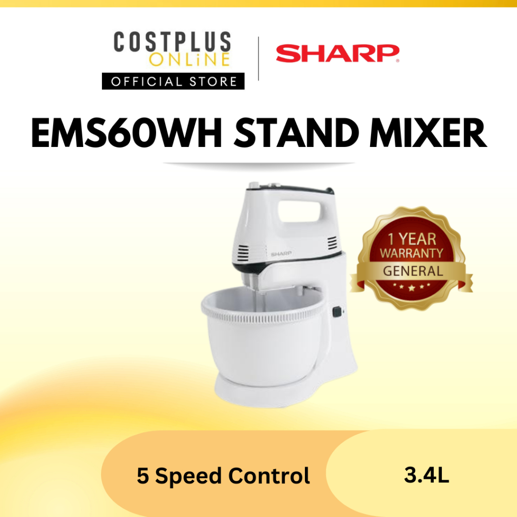 SHARP Stand Mixer Hand Mixer 2-in-1 3.4L EMS60WH | Shopee Malaysia