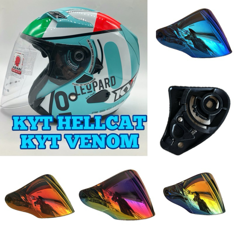 Siang malam ANTI UV VISOR KYT VENOM HELLCAT day night visor cermin ...