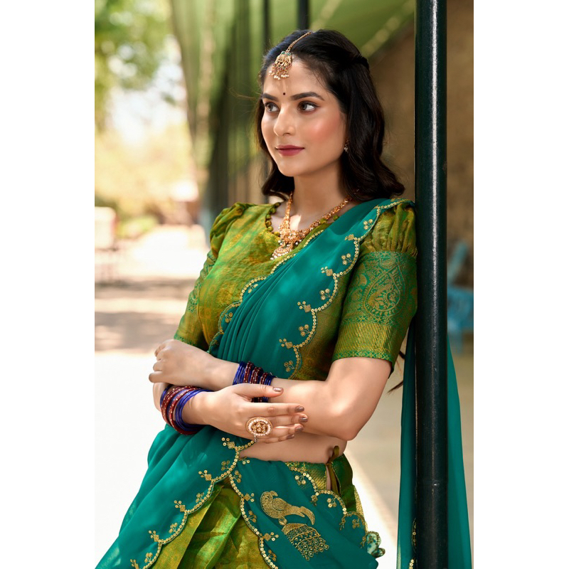 Half Saree Lehenga - semi stitch | Shopee Malaysia