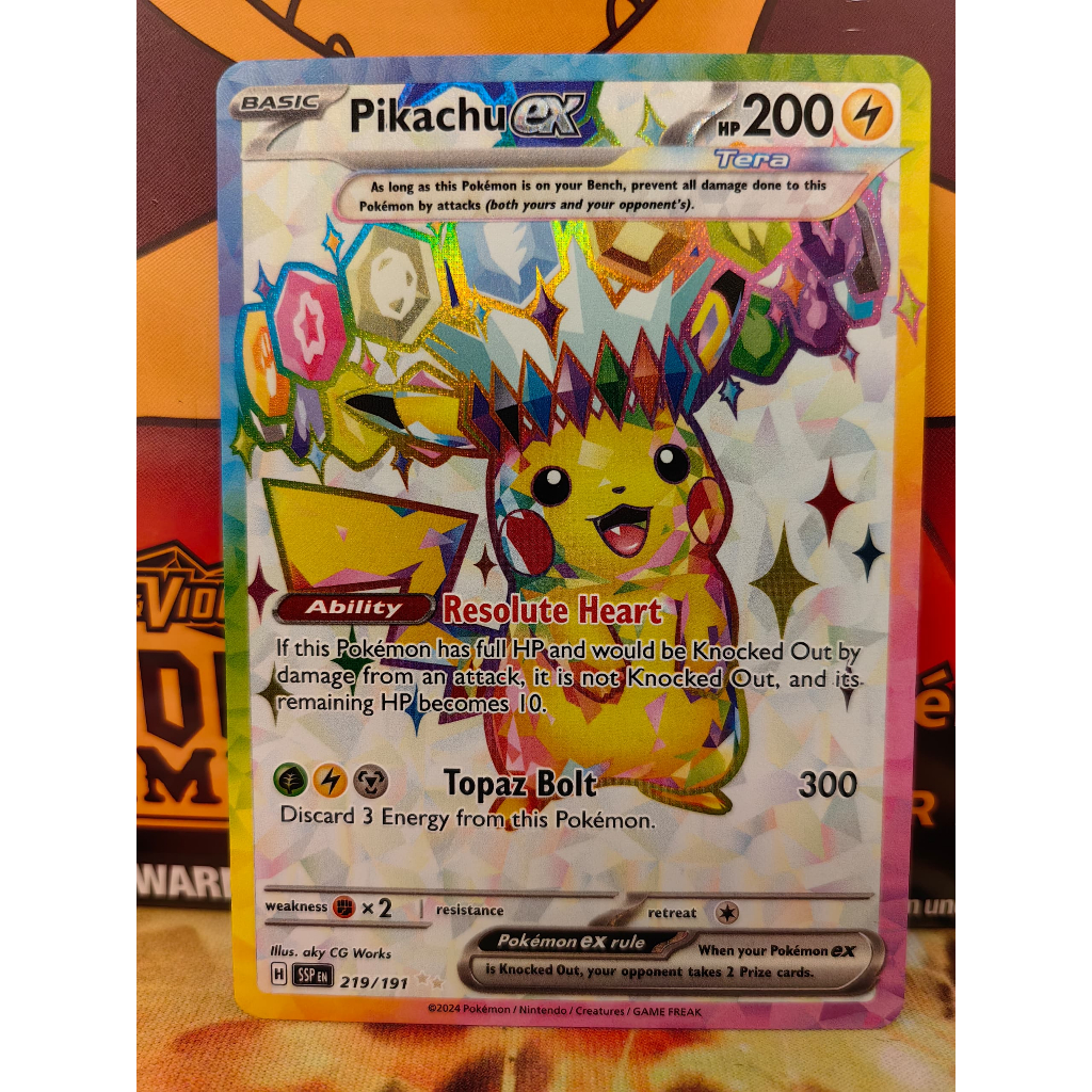 [Pokemon TCG Singles] SV08 Surging Sparks -Pikachu EX 219/191 (Full Art ...