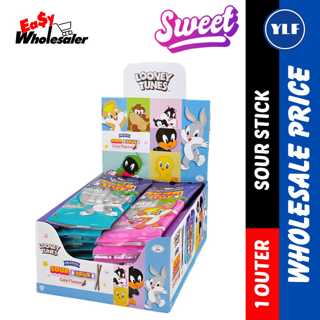 LOONEY TUNES SOUR STICK COLA & MY LITTLE PONY STRAWBERRY (30g) x 18 ...