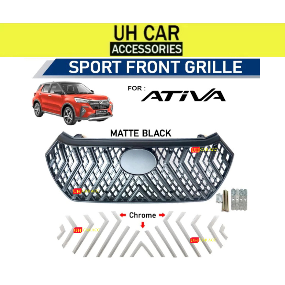 Perodua Ativa D55L Front Grill Lexus Design ABS Chrome Plating Grilles ...