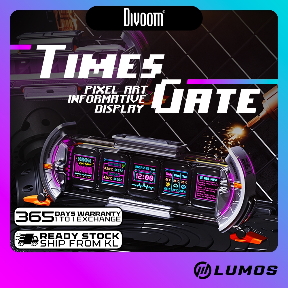 DIVOOM TIMES GATE Pixel Art Informative Display Desktop Companion ...