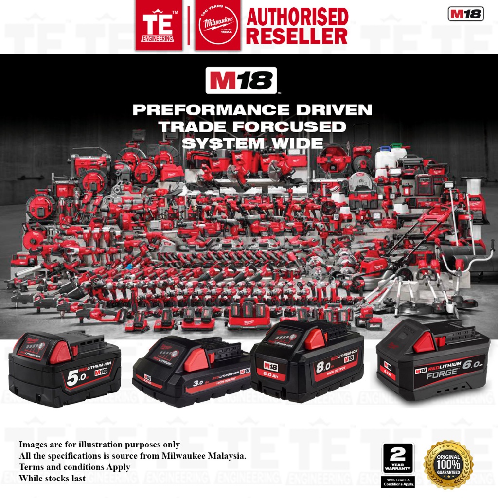 MILWAUKEE M18 Red Lithium-Ion High Output Battery Pack ( M18 B ...