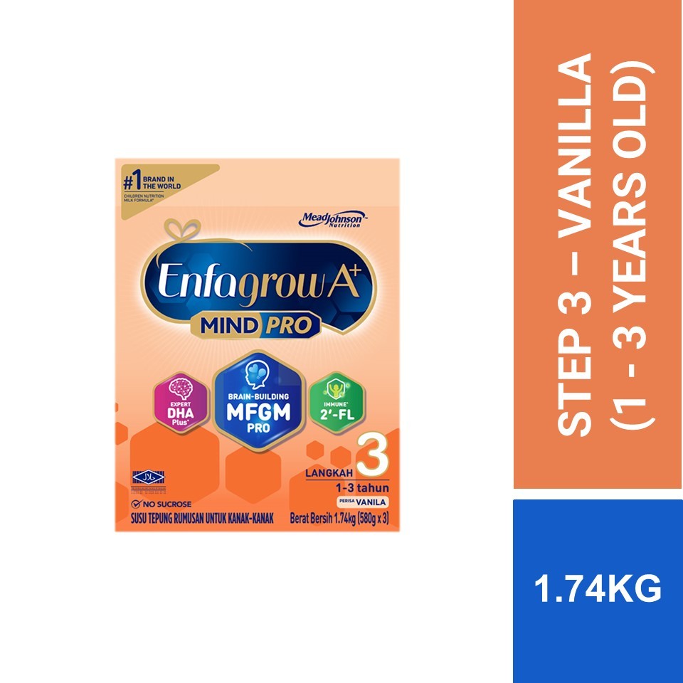 Enfagrow A+ Step 3 - Vanilla Susu Milk Formula Powder (1.74kg) | Shopee ...