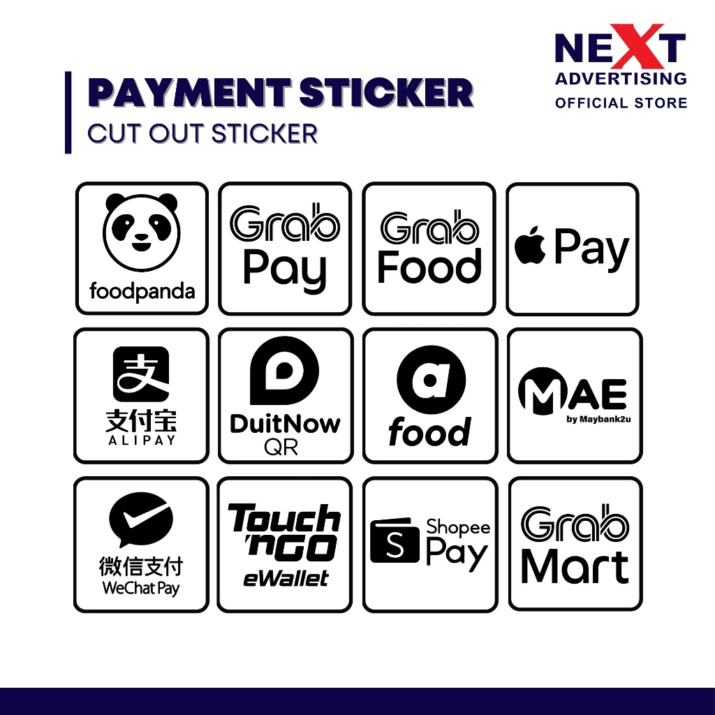 Cut Out Sticker e wallet Sign For Door Window Glass | 10cm x 10cm ...