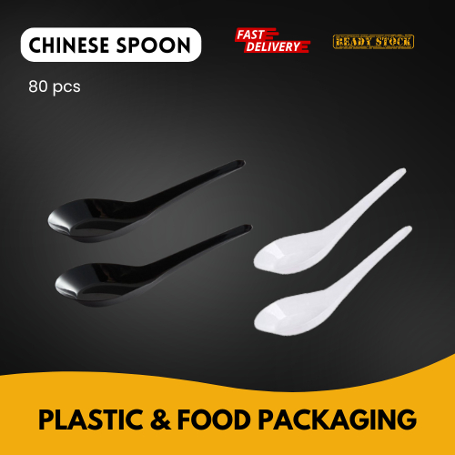 [80 pcs] Chinese Spoon Sudu Plastik / Take Away / Sudu Sup / Sudu Nasi ...