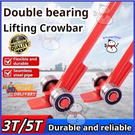 3Ton 5Ton Heavy Duty Lifting Crowbar Wheel Warehouse Trolley Roller ...