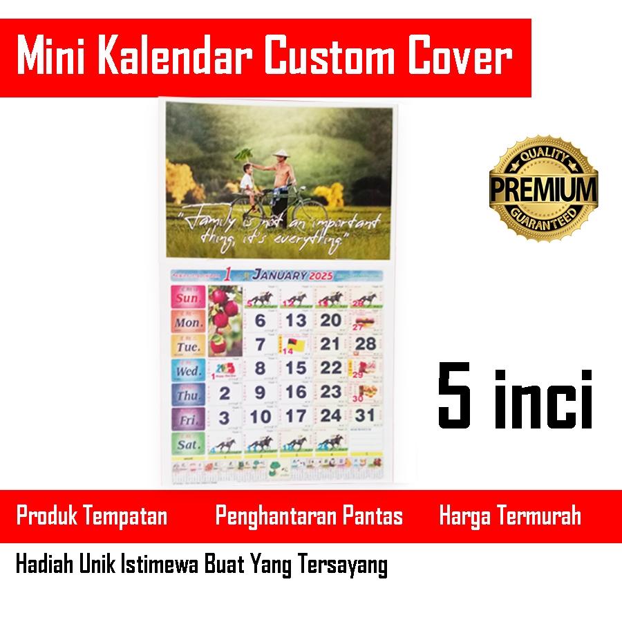 Kalendar Mini 2025 Cover Gambar / Design / Logo / Custom Sendiri | Calendar Kuda 2025 Personal ...