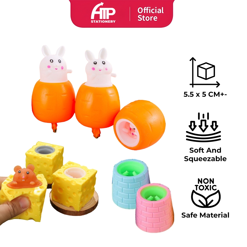 Fun Pop-up Slime & Squishy Squeeze Cup Pinch Cute Animal Design Trick ...
