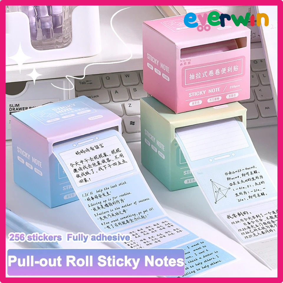 【EWW】256Pcs Creative Gradient Color Pull-out Sticker Sticky Notes ...