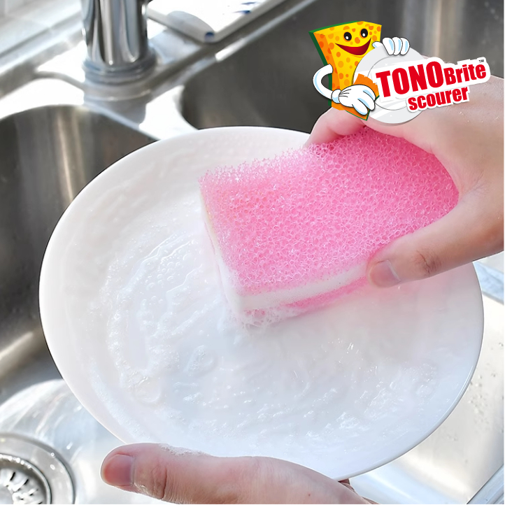 TONO 3 Layers Scouring Pad Rich Foam Net Sponge, Multi-purpose for ...