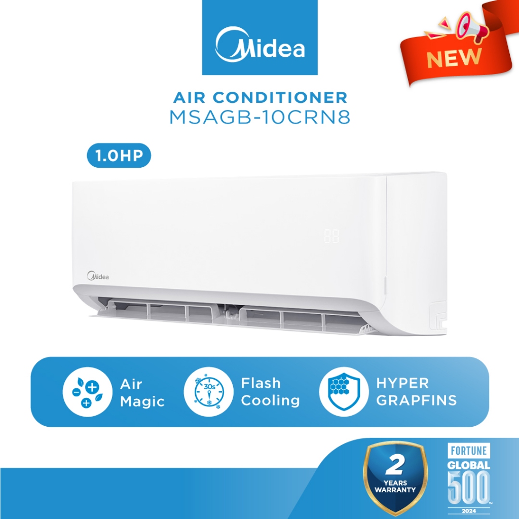 Midea ( MSAGB-10CRN8 / MSAGB-13CRN8 / MSAGB-19CRN8 / MSAGB-25CRN8 ) Xtreme Cool R32 Non-Inverter ...