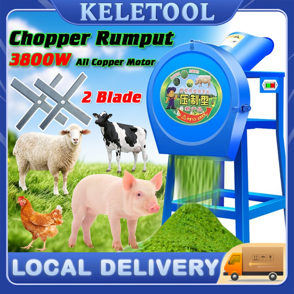 Chopper Napier Rumput Efficient Turbo Leaf Chopper Electric Lawn Mower ...