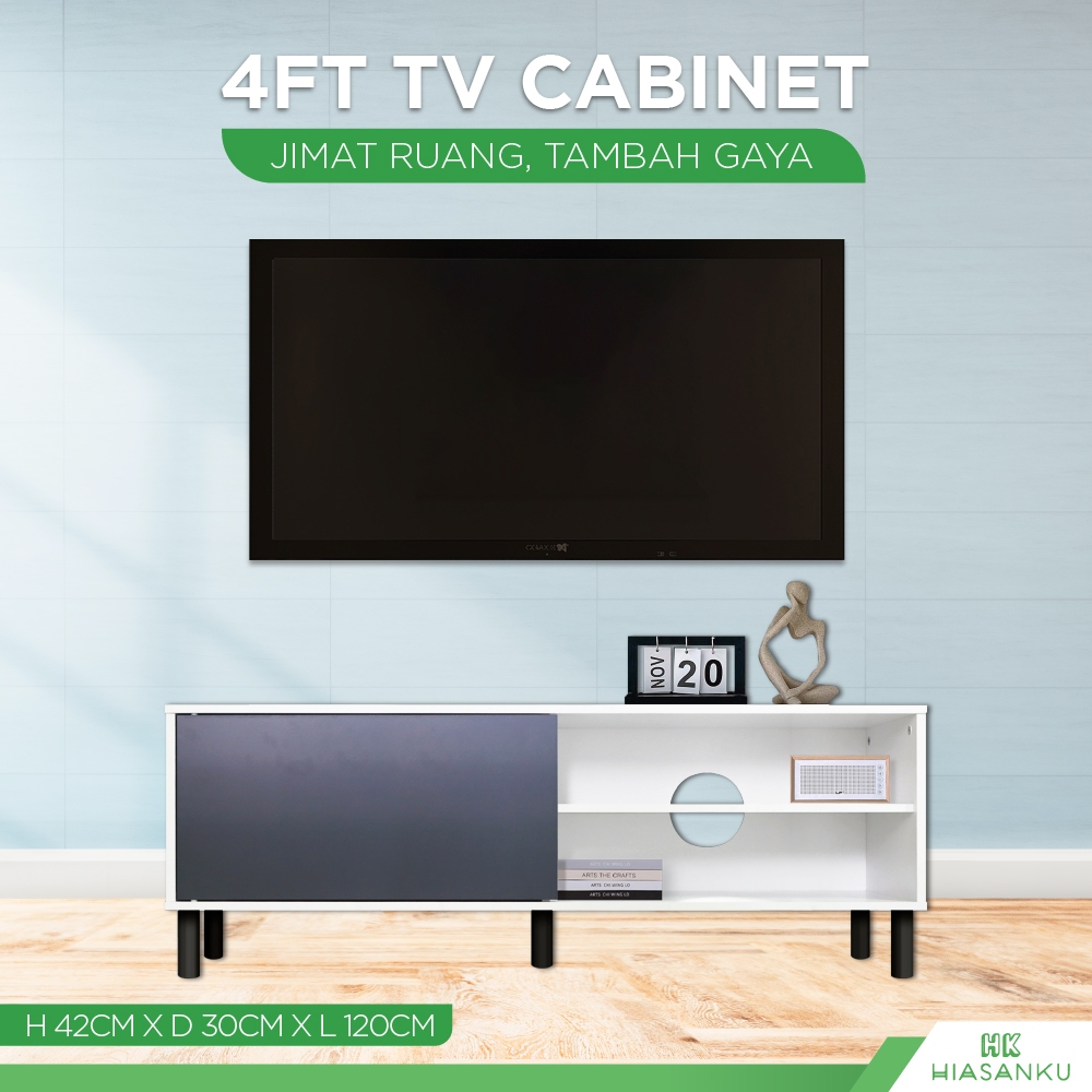 HK 4ft TV Cabinet with Doors/TV Stand/Living Room Furniture/Rak Tv ...