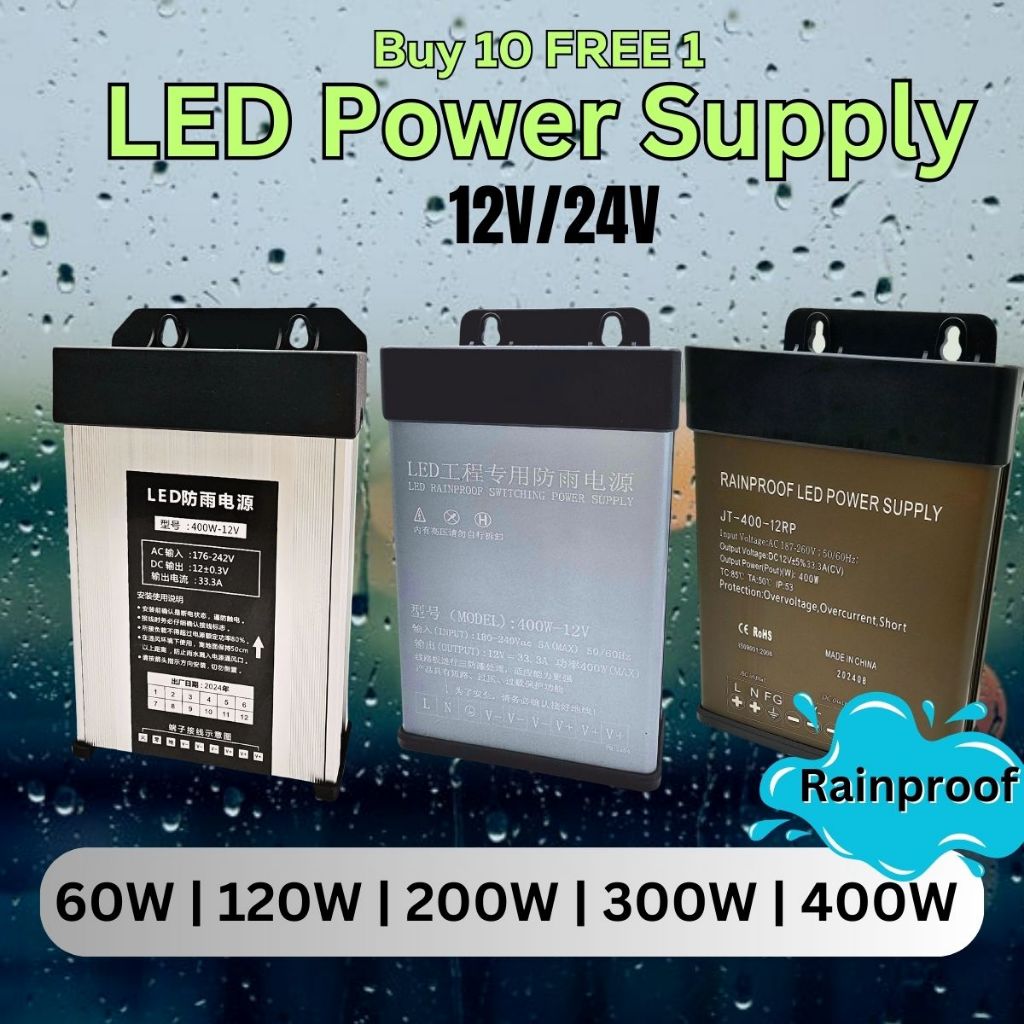 (12V/24V) LED Rainproof Power Supply/Outdoor Power Supply for LED/AC To ...