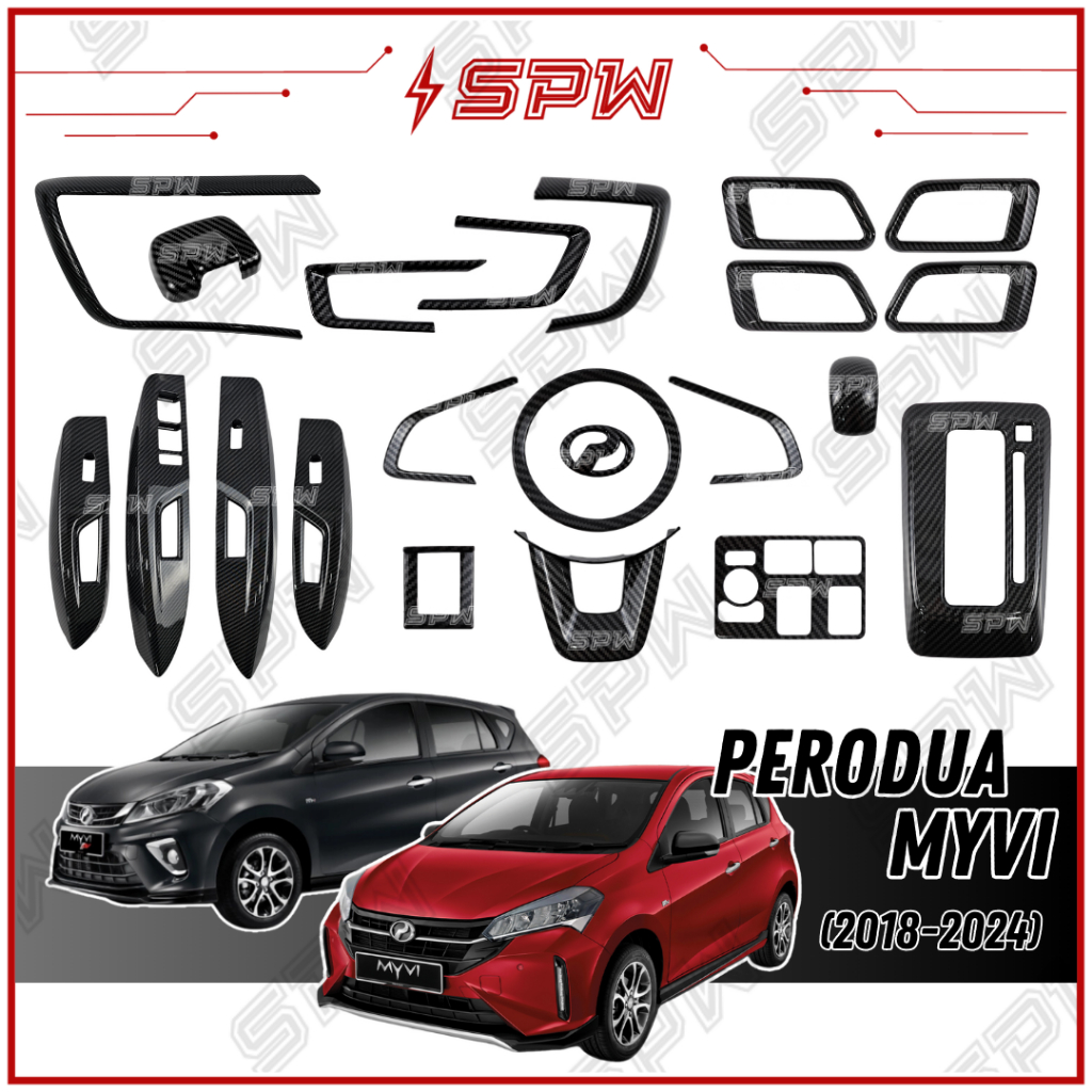 Perodua Myvi 2018-2024 G3 MG3 Interior Accessories Carbon Fiber CF Trim ...