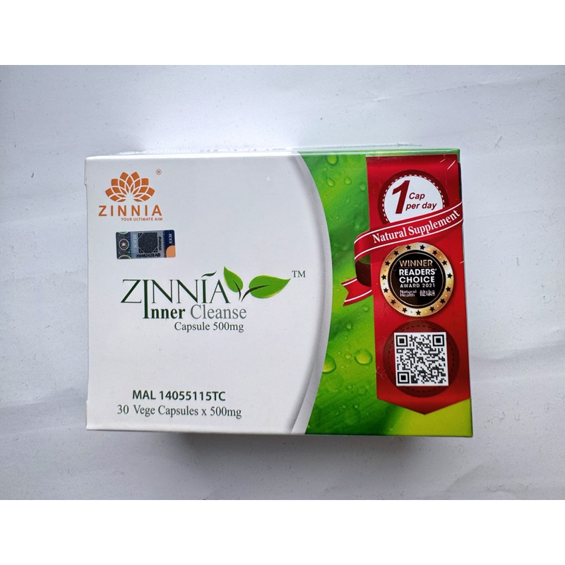Zinnia Inner Cleanse 500mg 30s Exp 9/2026 | Shopee Malaysia