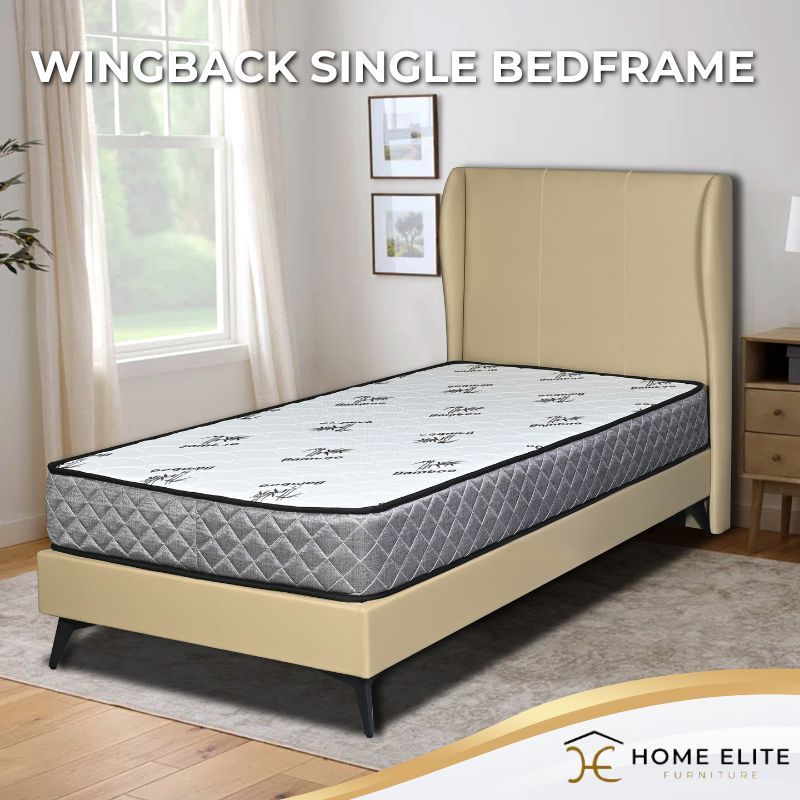Home Elite: Premium Wing Back Divan Single Bed Frame Bed Base Katil Queen Bed Furniture Murah ...