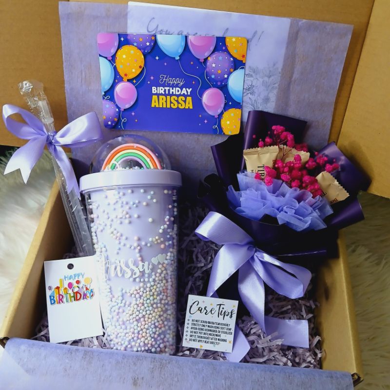 Surprise Gift Box Cup + Bouquet birthday gift anniversary farewell ...