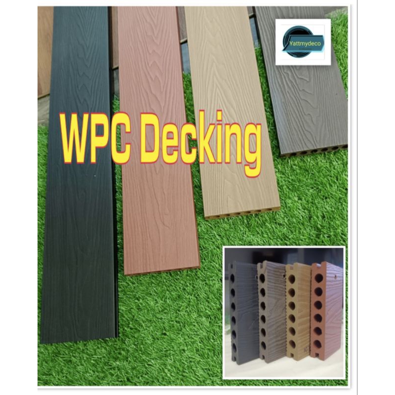 ,💥WPC Decking Outdoor (waterproof) * 1 set (3 pcs x 9.7ft) * 5 colours ...