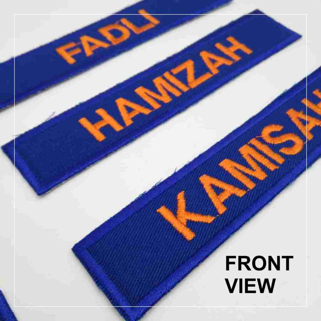 (Good Quality) Embroidery Royal Blue Name Tag \ Tag Nama Sulam | Shopee ...
