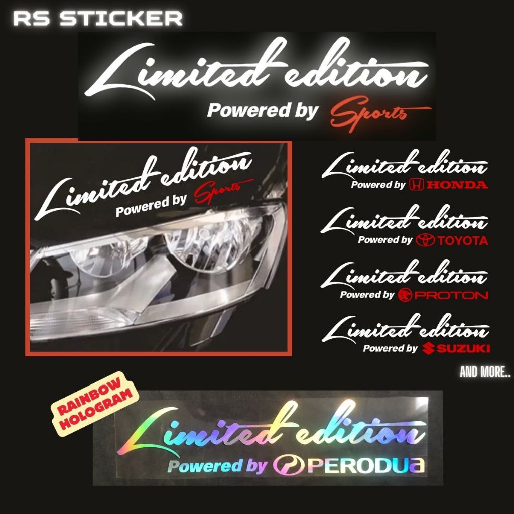 Limited Edition Powered By Sports Reflective Car Sticker / RS 9238 ...