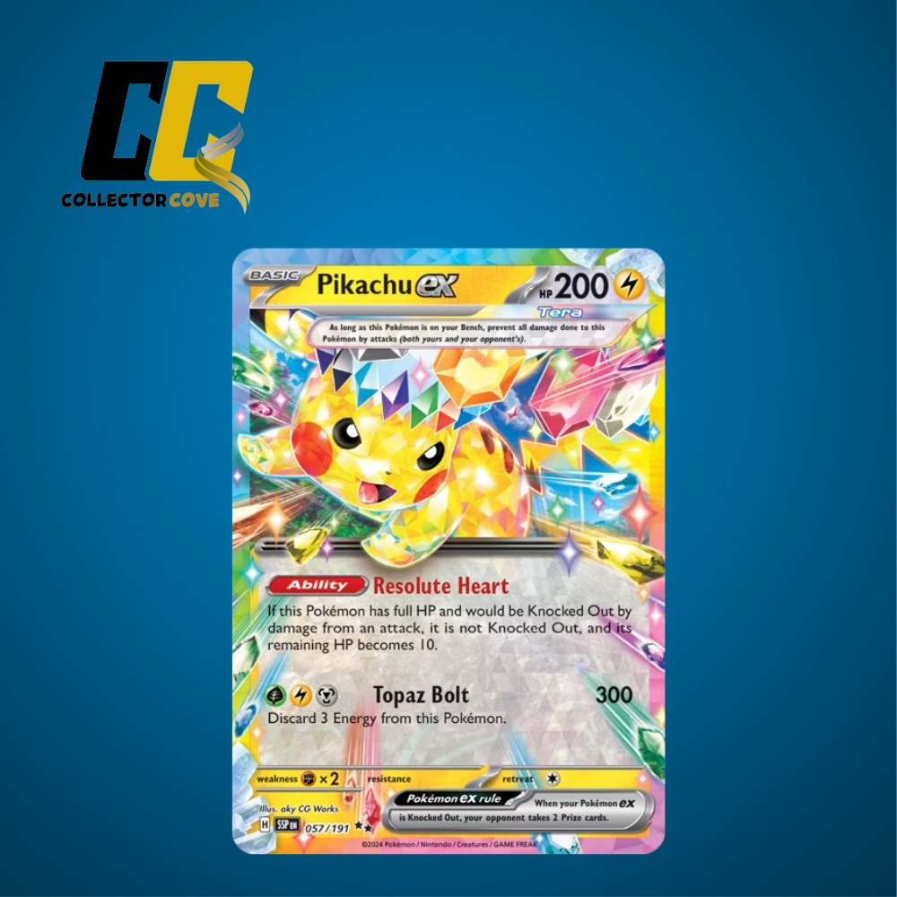 Pokemon Pikachu ex SSP 057/191 Surging Sparks Trading Card Games ...