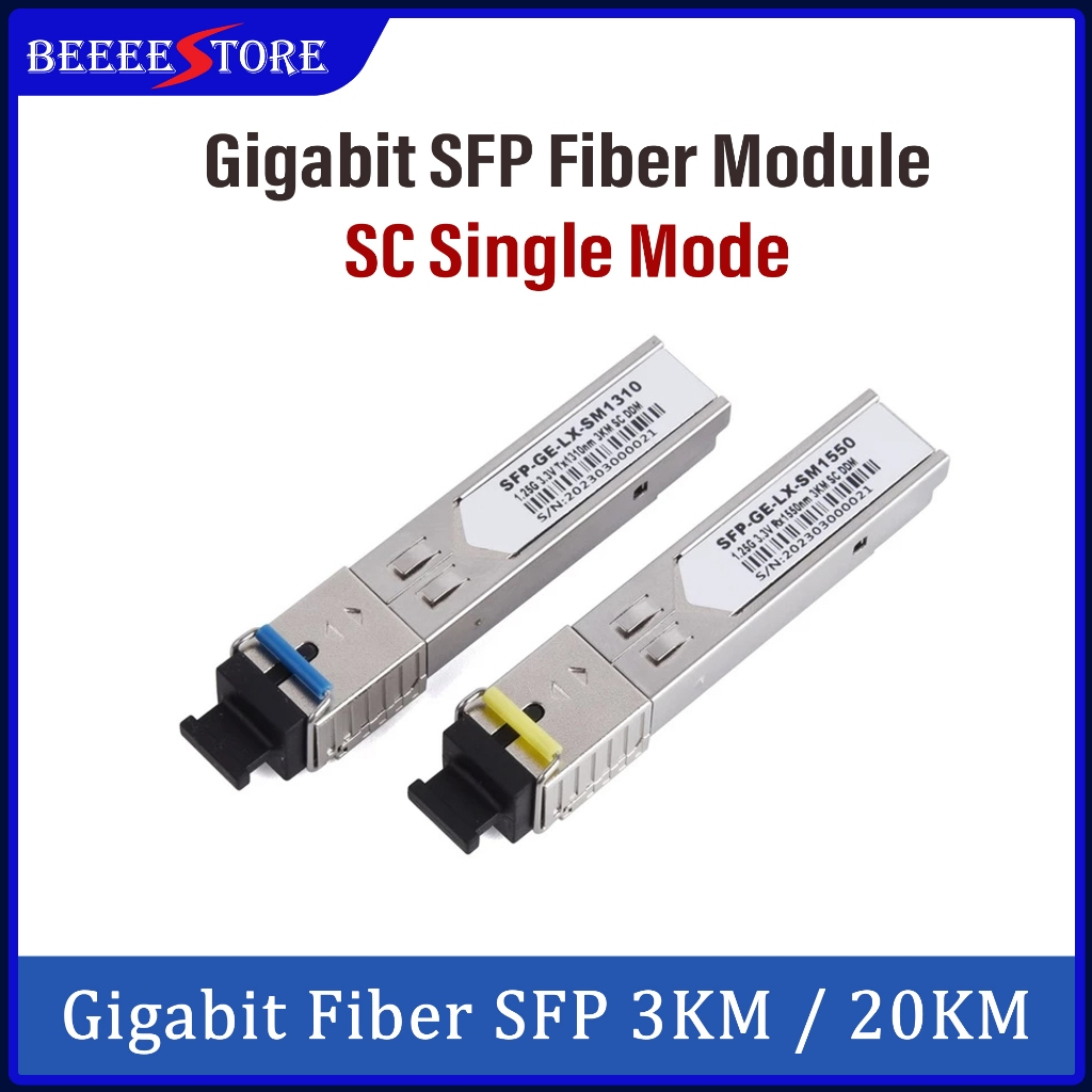 SC 1Pair (2PCS) Gigabit Fiber SFP Module 1000M SC 1.25G 1310nm/1550nm ...
